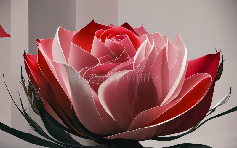 Generative-AI, Animated Sequence of a Rose Blooming in Stages Stock ...