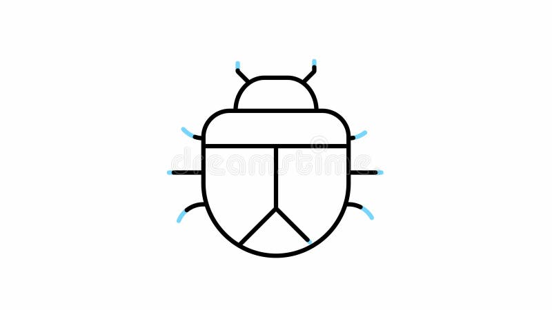 Animated Line Icon of Bug Virus. Stock Video - Video of insect, error ...