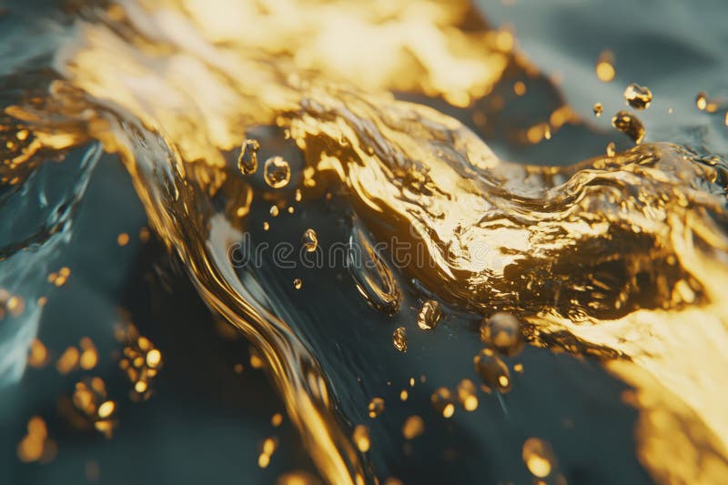 Animated Liquid Gold Flowing Seamlessly Over Smooth Surface Creating ...