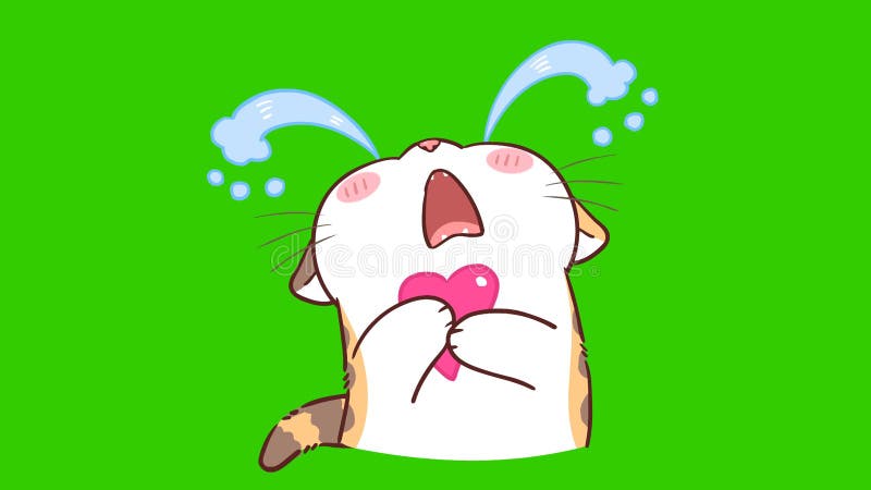 Animated Little Cat Crying - Green Screen Stock Video - Video of tears ...