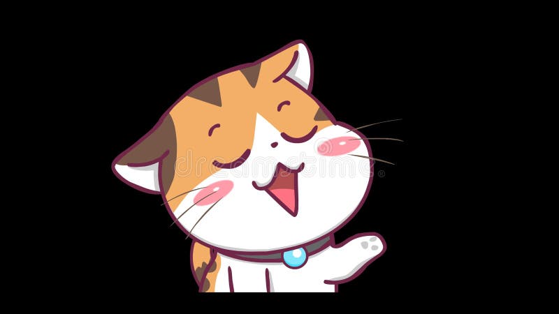 Animated Little Cat Holding Out Hand for Request Transparent Background ...