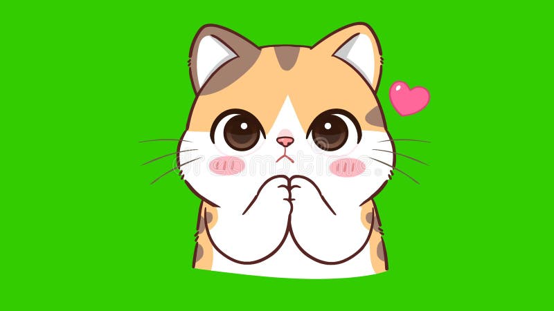 Animated Little Cat Thinking - Green Screen Stock Footage - Video of ...