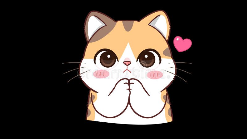 Animated Little Cat Thinking - Transparent Background Stock Footage ...