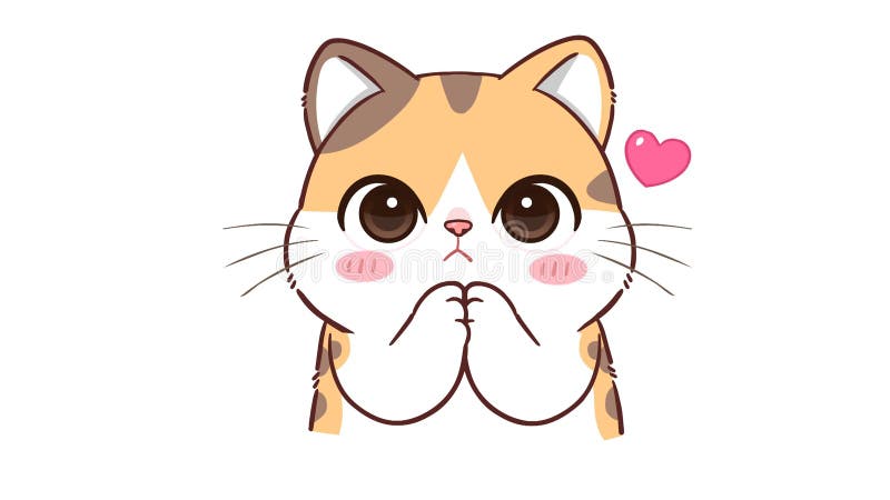 Animated Little Cat Thinking - White Background Stock Footage - Video ...