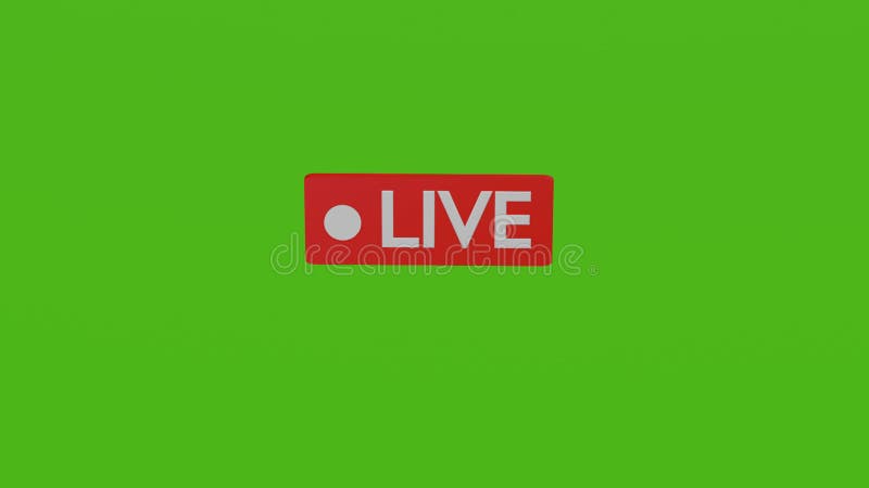 Animated of Live Streaming Broadcasting Icon on Green Screen Background ...
