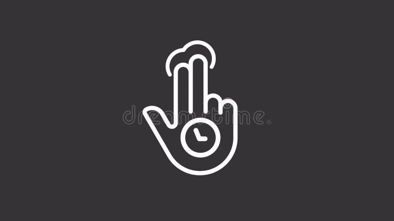 Animated Long Hold White Linear Icon Stock Video - Video of animation ...