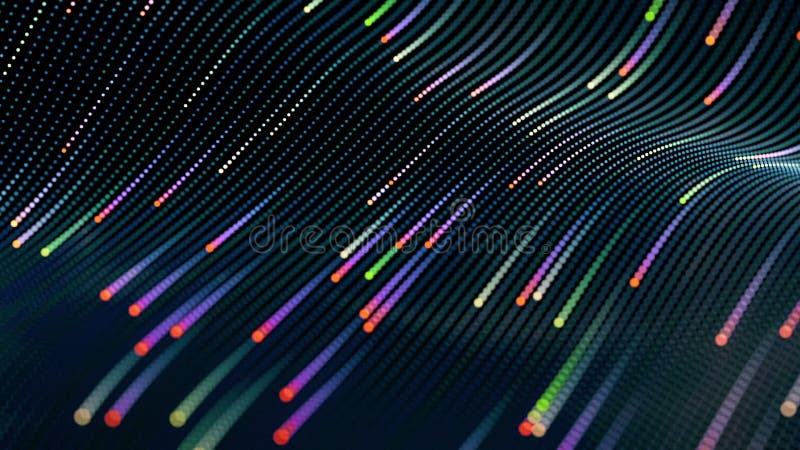 Data Lake or Ocean Background. Looped. Dot Terrain Dark Blue Waves ...