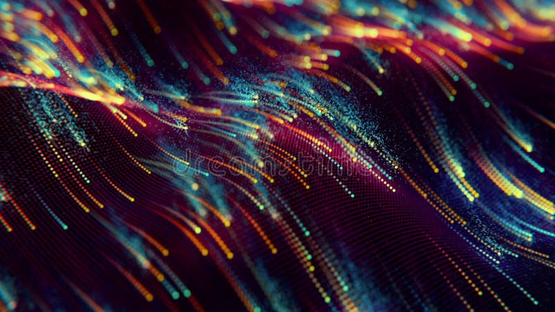 Data Lake or Ocean Background. Looped. Dot Terrain Dark Blue Waves ...