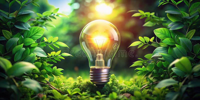 Animated Looping Background Featuring Growing Plants and Lightbulb ...