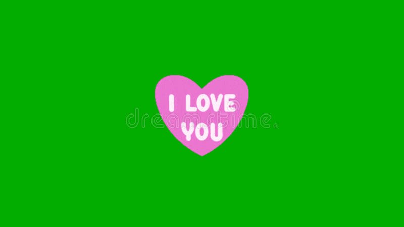 Animated Love on Green Screen Stock Video - Video of icon, sticker ...