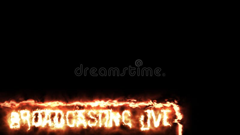 Broadcasting Live Fire Text Lower Thirds Animation.Broadcasting News ...