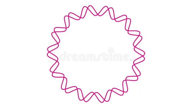 Animated Magenta Circular Frame Spins. Linear Pink Symbol Rotates. Wavy ...