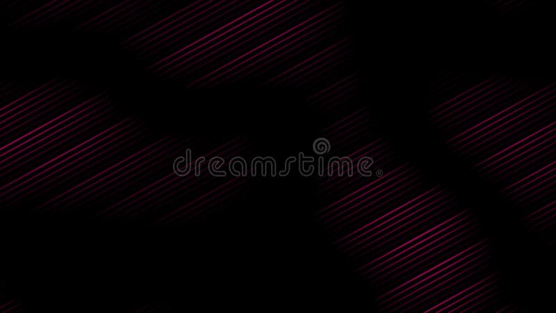 Magenta Red Color Parallel Lines Pattern Flowing Over Black Background, Loop Able Dark ...