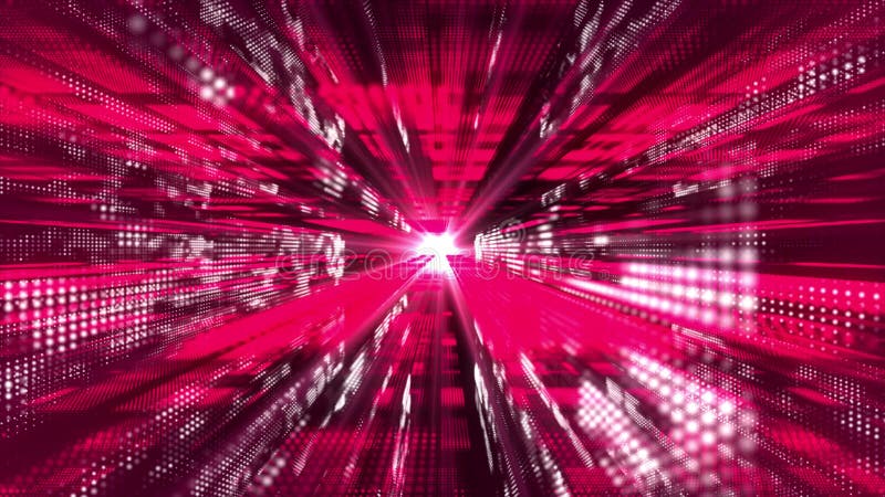 Magenta Red Floating Particles in Digital Technologic 3d Cyberspace ...