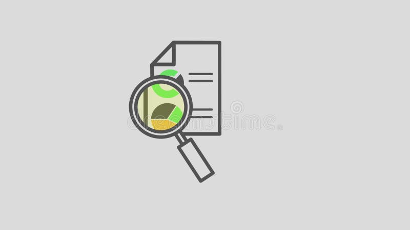 Animated Magnifying Glass Moving Around and Inspecting Documents Stock ...