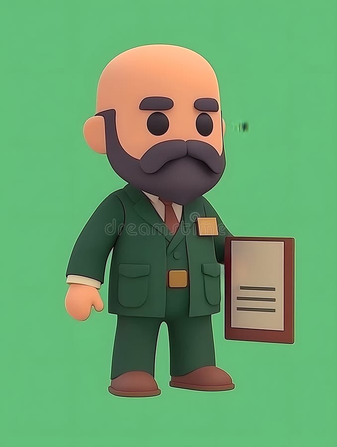 Animated Male Character with a Clipboard Stock Image - Image of ...