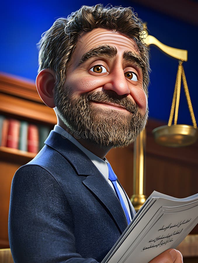 Animated Male Lawyer in a Professional Setting Stock Image - Image of ...