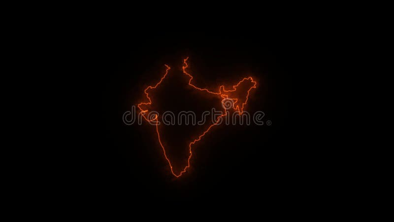 Animated Map of India Showing Geographic Features and Regions Stock ...