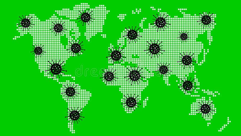 Animated Map of the World and the Spread of the Virus. Black Virus ...