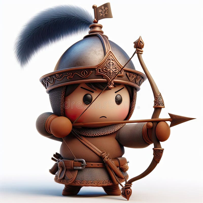 Animated Medieval Archer stock illustration. Illustration of rendering ...