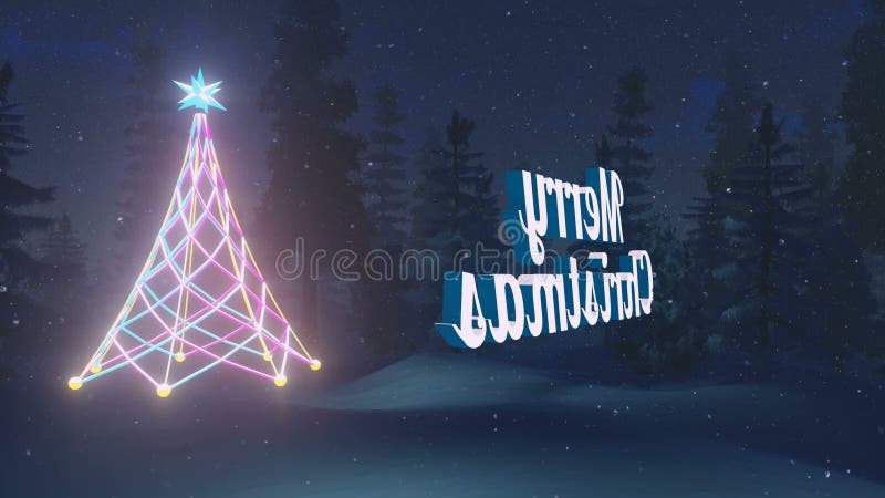 Animated Merry Christmas at Dark Night Loop-able Stock Video - Video of ...