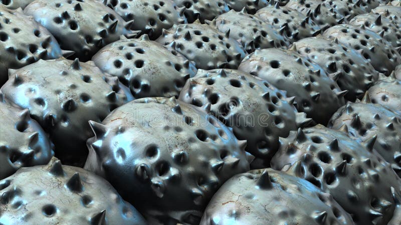 Animated Metallic, Spiked Balls. Abstract Virus. Stock Footage - Video ...