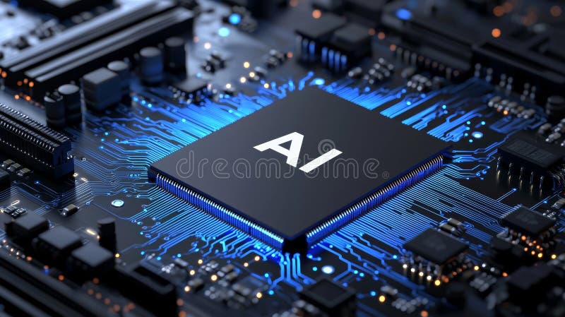 Animated Microchip with Text, Generative AI Illustration Stock Photo ...
