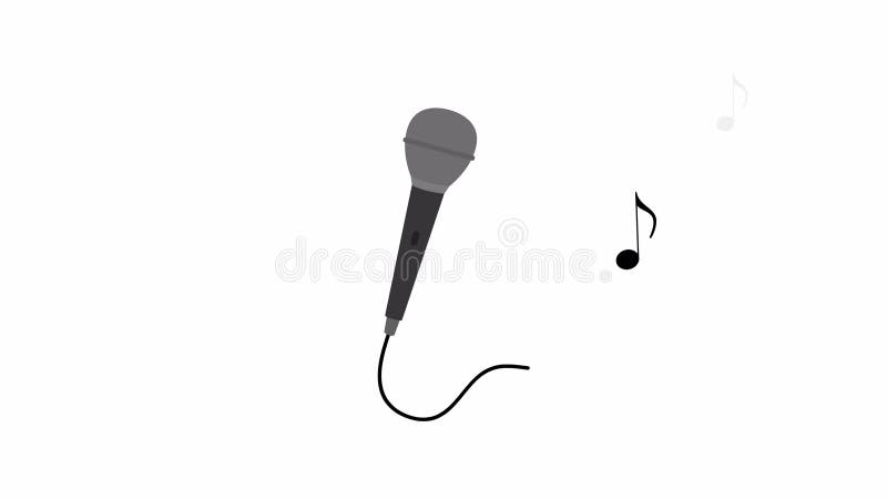 Animated Microphone with Floating Musical Notes Stock Footage - Video ...