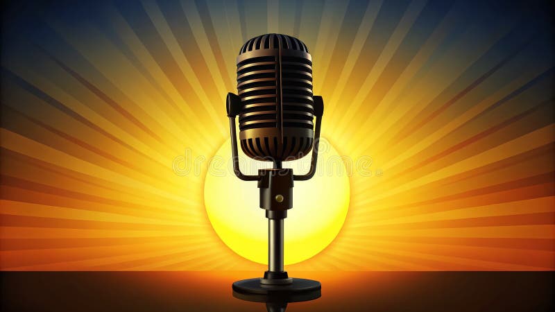 Animated Microphone Silhouette a Visual Representation of Studio ...
