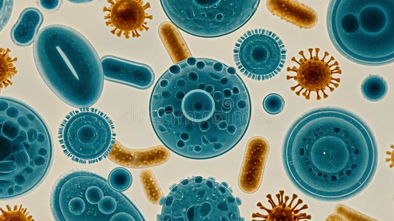 Animated Microscopic Bacteria and Viruses Moving Under Magnification ...