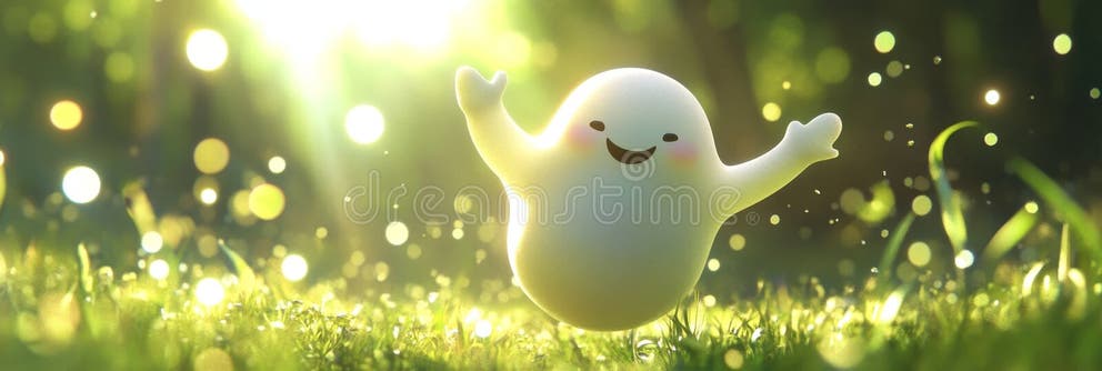 An Animated Milkdrop Face Character Leaps Joyfully Stock Illustration ...