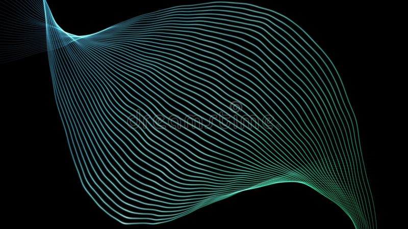 Modern Parallel Lines Abstract Shape with Wavy Pattern on Black ...