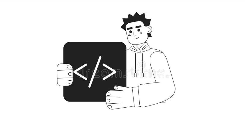 Animated Mono Pro Programmer Stock Footage - Video of professional ...