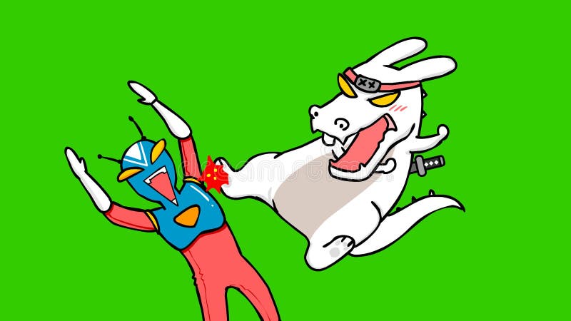 Animated Monster Kicking on Green Screen Stock Video - Video of screen ...