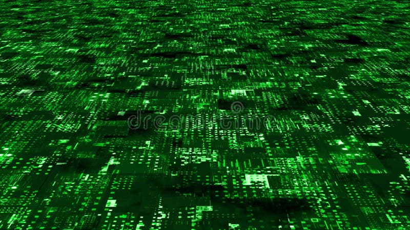 Motion Graphic 3D Digital Technology Futuristic Green Particles ...