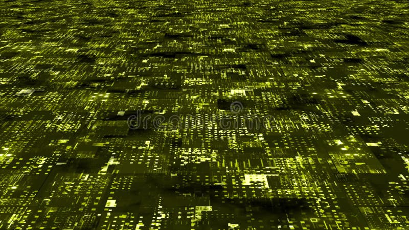 Motion Graphic 3D Digital Technology Futuristic Yellow Particles ...