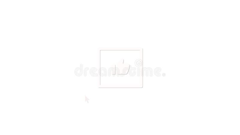 Animated Mouse Cursor Clicks on the Square Thumbs Up Icon. Thumb Up ...