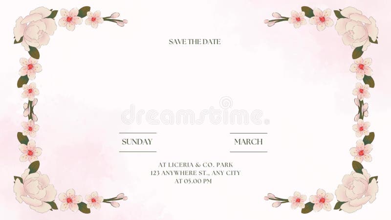 Animated Moving Background Texture of Wedding Invitation with Text ...