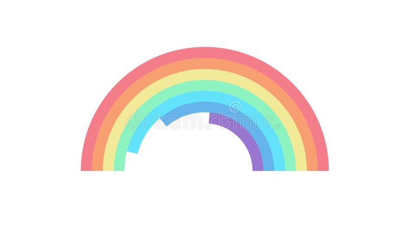 Animated Multicolor Illustration of a Rainbow Appearing from Left To ...
