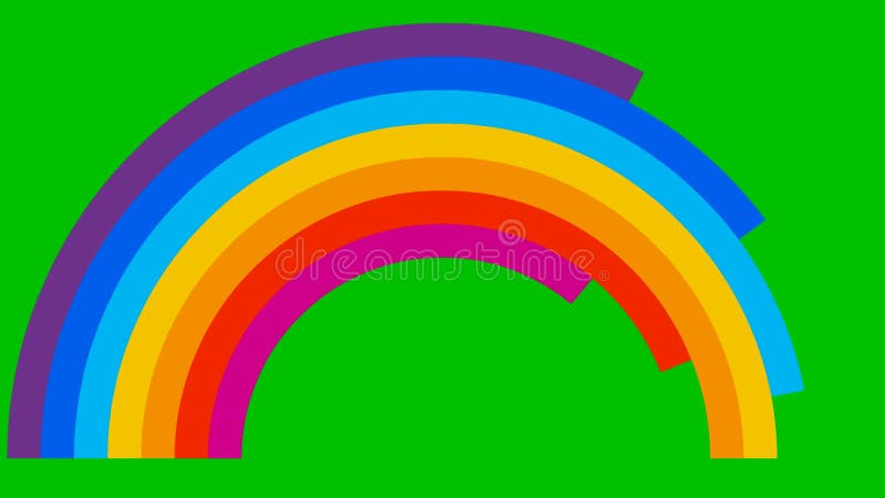 Animated Rainbow Appears from Left To Right. Bright Vector Illustration ...
