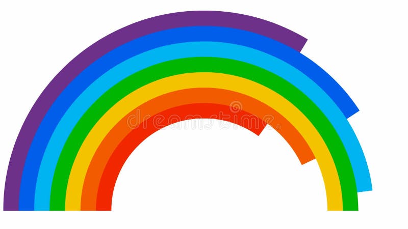 Animated Rainbow Appears from Left To Right. Bright Vector Illustration ...