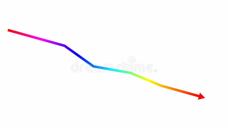 Animated Multicolored Arrow. Recession Chart of Economy. Economic ...