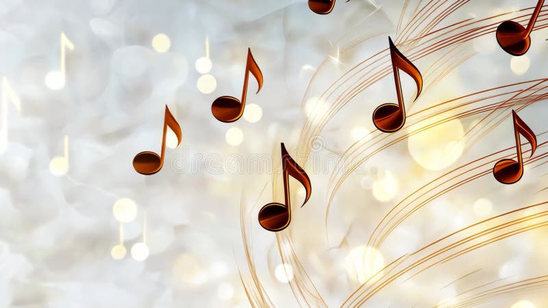 Animated Musical Notes Flowing on a Silver Background Stock Footage ...