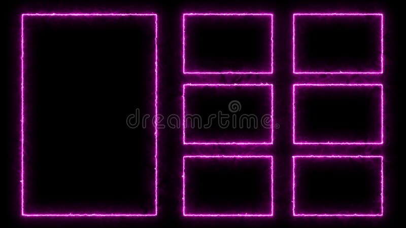 Animated Neon Frame for Inscriptions and Titles of Bright Purple Color ...