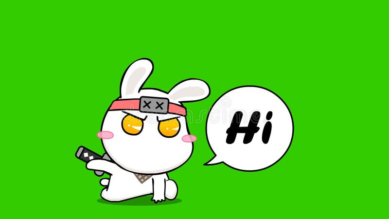 Animated Bunny Announcing with Megaphone Transparent Background Stock ...