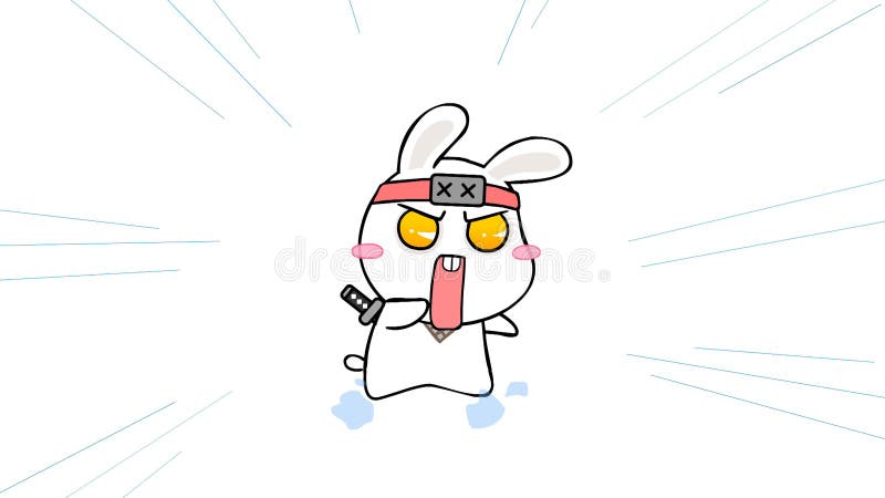 Animated Bunny Announcing with Megaphone White Background Stock Video ...