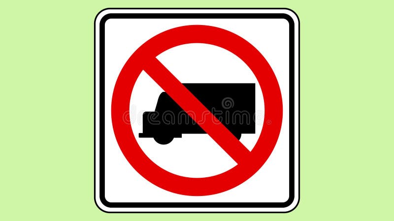 No Trucks Sign Animation with Restricted Symbol Stock Footage - Video ...