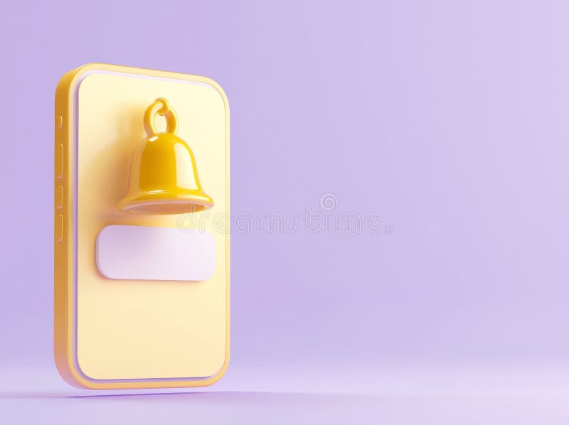 An Animated Notification Bell Appears on the Screen of a Mobile Phone ...