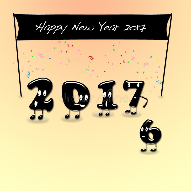 Animated Numerals of 2017 Year Congratulating with New Year. Stock ...