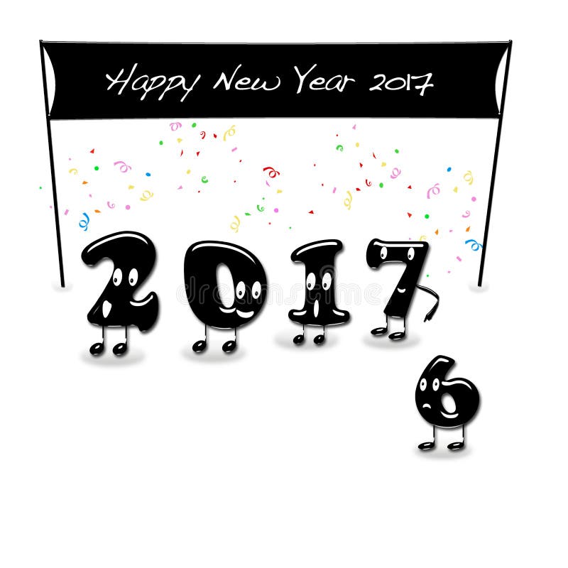 Animated Numerals of 2017 Year Congratulating with New Year. Stock ...